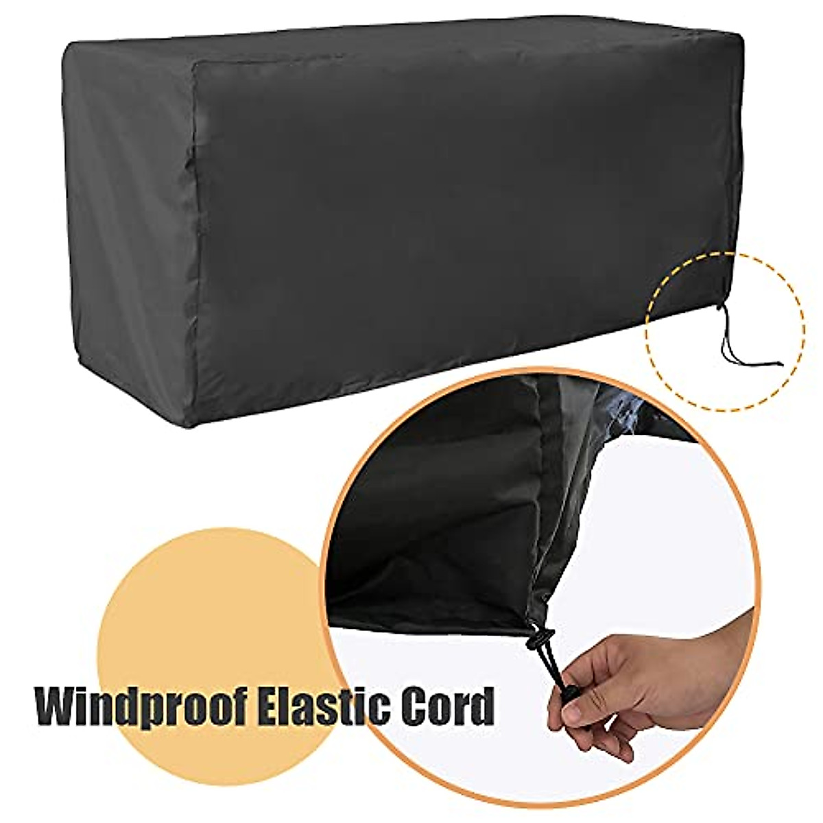 COOSOO Deck Box Cover Waterproof Heavy Duty Patio Ottoman Cover All Weather Protection Outdoor Large Deck Cover Rectangular for Keter Suncast Lifetime