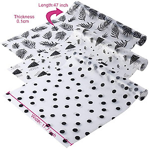 CYHomelife Shelf Liner for Kitchen Cabinets,Fridge Shelf Mats Non-Adhesive Drawer Liner Non-Slip Refrigerator Liner Waterproof Fridge Pad Cupboard Mat Easy Placemats,3 roll 17.7 ×47.2 inches