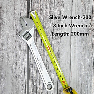 Casoter 18" Silver Adjustable Wrench 55mm Wide Milled Jaw Drop Forged Steel Heat Treated Chrome-plated Garage DIY Proto Tool for Men
