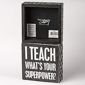 Primitives by Kathy 25216 Lattice Trimmed Box Sign, I Teach