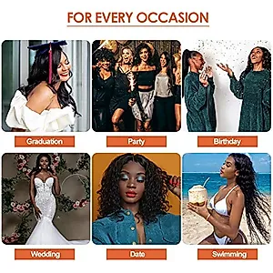 Celiarita Headband Wig Human Hair Deep Wave 18 inch None Lace Front Wig Human Hair Machine Made Wigs Glueless Curly Hair Headband Half Wigs for Black Women Human Hair Natural Color