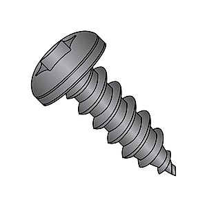 Small Parts 1012ABTPBZ Steel Sheet Metal Screw, Black Zinc Plated Finish, Pan Head, Star Drive, Type AB, #10-16 Thread Size, 3/4" Length (Pack of 100)