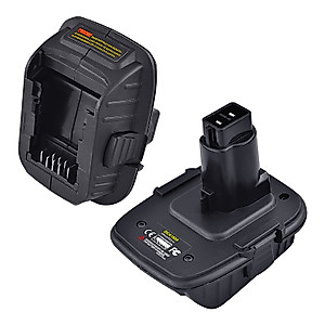 DCA1820 Battery Adapter Replacement for Dewalt 18v to 20v Adapter, Convert 20v Lithium Battery DCB206 DCB205 to 18v NiCad & NiMh Tool Battery DC9096 DC9098, with 5V USB Port [2Pack]