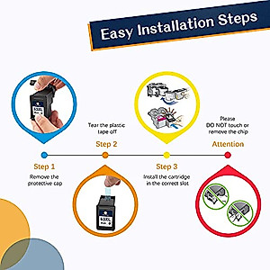 Colorking Remanufactured Replacement for HP Ink 63 HP 63XL Ink Cartridge Combo Pack for OfficeJet 3830 4650 4655 Envy 4520 4512 DeskJet 1112 2132 3630 Printer HP63 High Yield (1 Black, 1 Tri-Color)