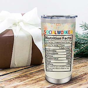 ZANIION Social Worker Gifts For Women Tumbler, Best Social Worker Gifts - Appreciation Gift For Social Workers - Funny Social Works Birthday Gift Ideas Coffee Cup 20oz