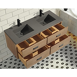 Ari Kitchen & Bath Kane 55" Bathroom Vanity Weathered Fir