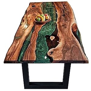 Epoxy Live Edge Wooden Table, Epoxy Resin River Table, Natural Wood, Dining Table, Natural Epoxy Table, Resin Table