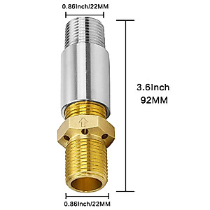 MCAMPAS 1/2" Air Mixer Nozzle Valve for Natural Gas Propane Gas LPG Fire Pit Burner. 100% Brass Air Mixer Nozzle with 304 Stainless Steel 1/2" Female NPT to 1/2" Male NPT (150.000 BTU)