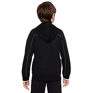 Nike Sportswear Big Kids Boys Fleece Full-Zip Hoodie (as1, alpha, l, regular, Black/Smoke Grey/White)