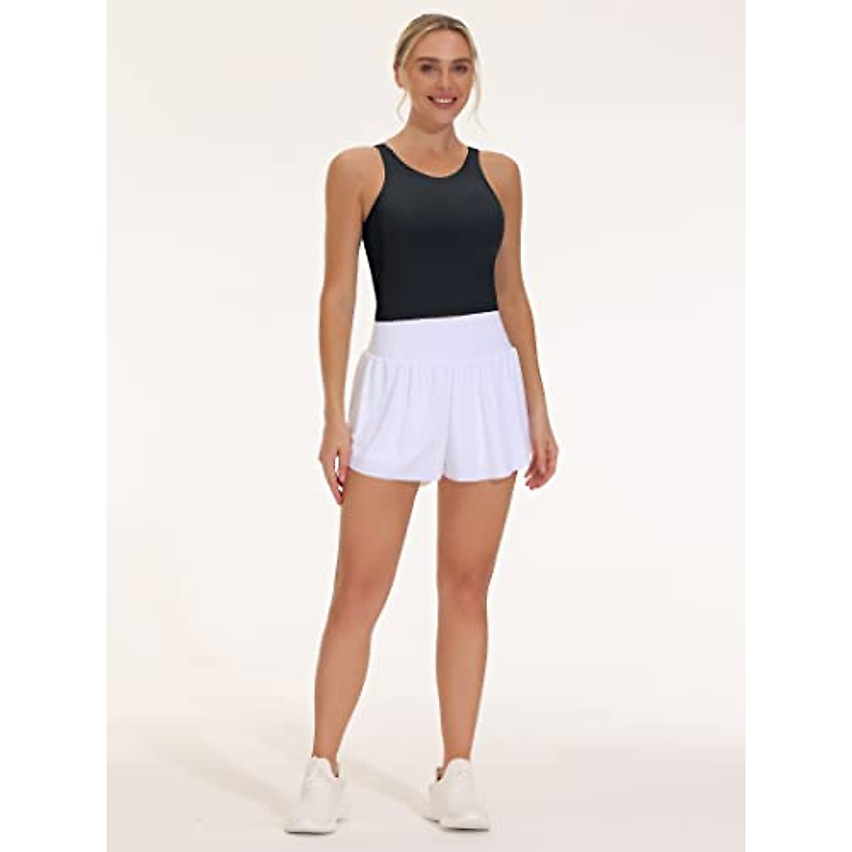 THE GYM PEOPLE Women's Sports Bra Sleeveless Workout Tank Tops Running Yoga Cropped Tops with Removable Padded Black