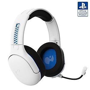 PDP AIRLITE PRO Wireless Power Stereo Gaming Headset with Noise Cancelling Microphone: Compatible with PS5/PS4/PS3 Console/PC, Comfortable Lightweight Headphones, Long Battery Life (Frost White)