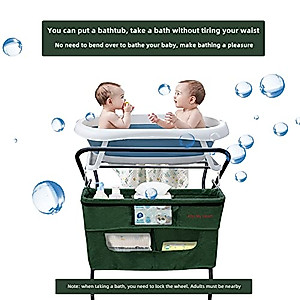 Portable Baby Changing Table, Diaper Changing Table Dresser Changing Station for Infant, Diaper Changing Table Pad, Mobile Nursery Organizer for Newborn -Green…