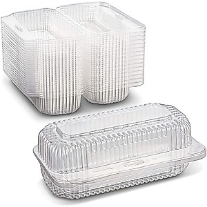 MT Products Clear Plastic Bakery or Hot Dog Small Container with Hinged Lid Size 6 1/2 in x 2 3/4 in x 2 9/16 in Keep your Food Fresh and Tasty (30 Pieces) - Made in The USA