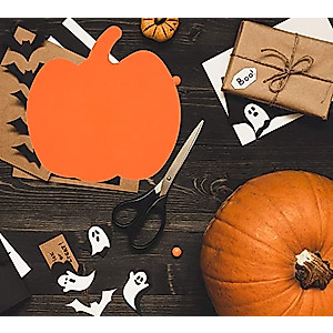 4E's Novelty Foam Pumpkin Shapes Craft (12 Pack) Halloween Crafts for Kids, Large 8" Cutouts - Fall Crafts for Kids Toddlers Classroom Supplies Halloween Activities for Kids Party Ages 2-4 3-5 4-8