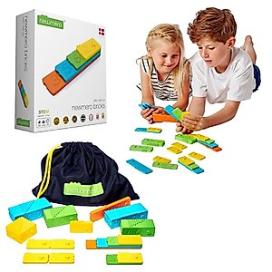 Newmero Bricks - Place Value Manipulatives & STEM Toys for Kids Aged 3-9 | Hands-On Math Learning Resources for Preschool, Kindergarten, First, Second, and Third Grade | Fun Math Games