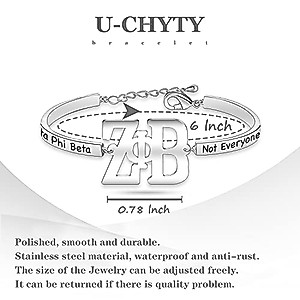 U-CHYTY Sorority Bracelet 1920 Greek Sorority Bracelet Finer Women Jewelry Sorority Gift for Finer Women(CBR)