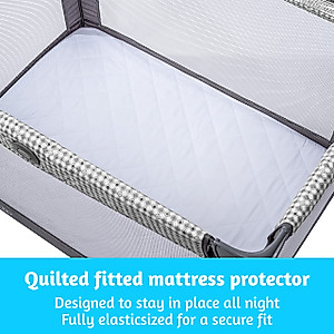 Pack n Play Fitted Waterproof Mini Crib Mattress Protector | 2 Pack | 27" X 39" | Quilted Crib Mattress Cover Pad Fits Most Pack n Plays, Mini Crib, Playards and Foldable Mattresses