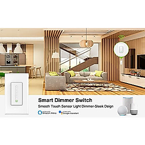 Beantech SW2 Smart Wall Single Pole Dimmer Switch, 1 Pack, White
