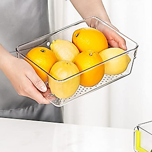 Ettori Fridge Organizer 4Pcs Refrigerator Organizer Bins Clear Plastic Storage Bins for Freezer, Kitchen and Cabinet, BPA Free Organization and Storage