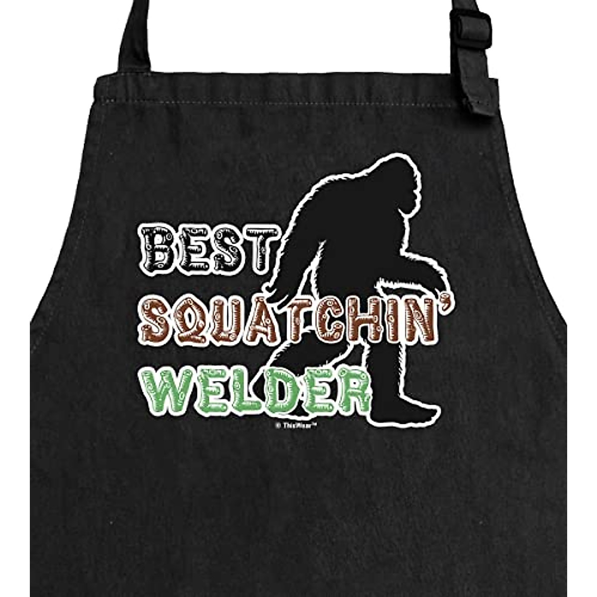 ThisWear Welder Gifts For Men Best Squatchin Welder Two Pocket Adjustable Bib Apron Black