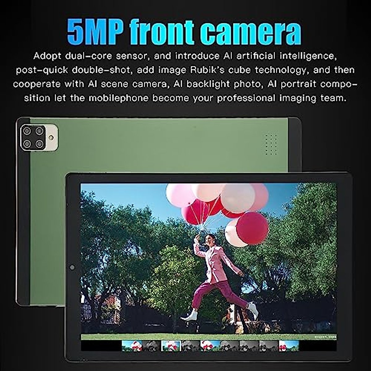 Honio 10 Inch Tablet, 100-240V 5G WiFi Night Reading Mode Game Tablet Octa Core Processor Support Fast Charging for Kids Learning (US Plug)