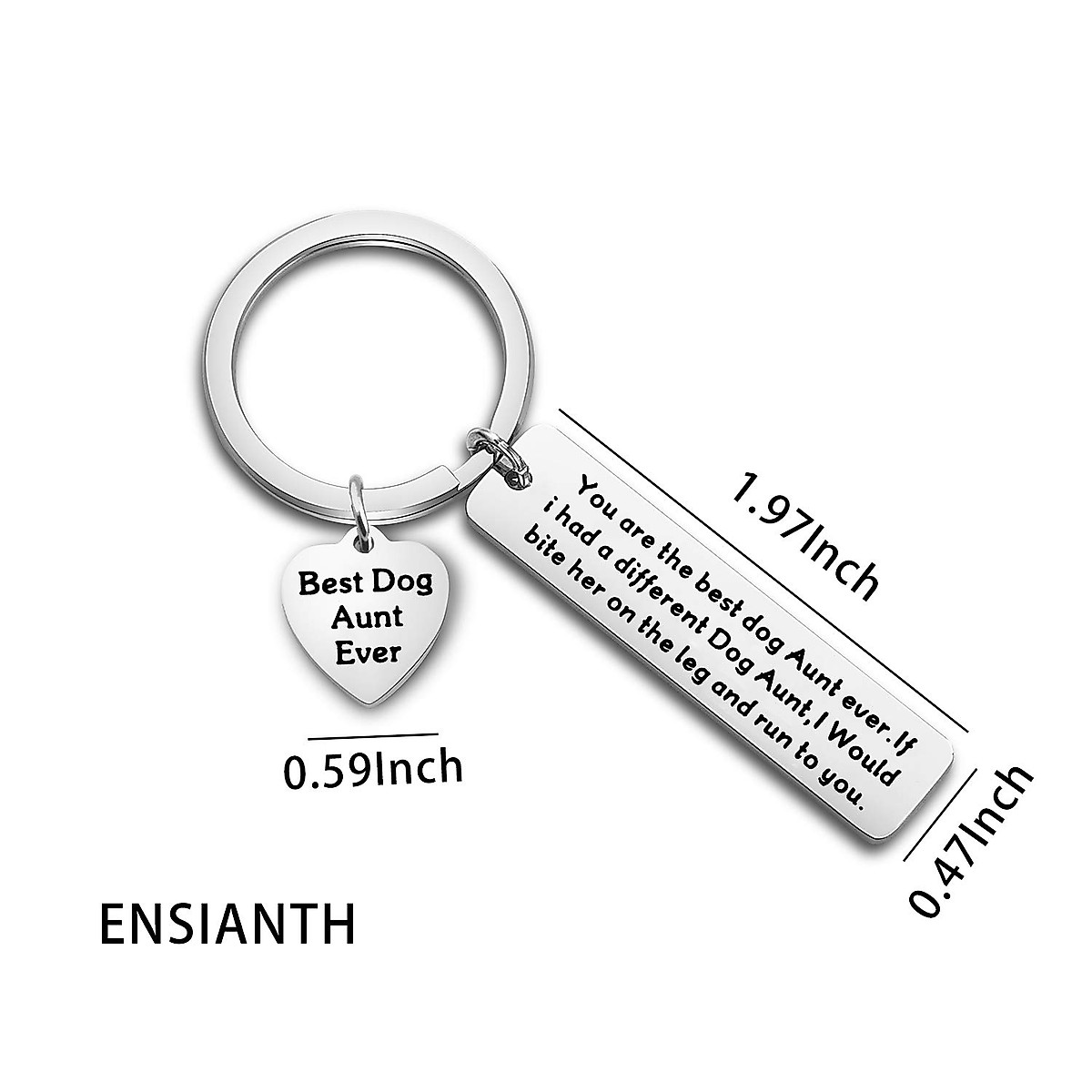 ENSIANTH Dog Aunt Gift Best Dog Aunt Ever Keychain Special Aunt Gift Dog Lover Gift (Dog Aunt Keychain)