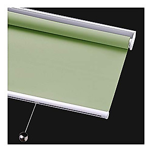 JIANFEI Roller Blinds, Hand Pull Automatic Lifting Curtain Kitchen Waterproof Oil Bathroom Privacy Protection Shade 2 Colours, Customizable (Color : Green, Size : 80cmx90cm)