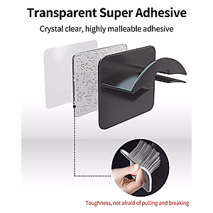 Quzhunoo 2-in-1 Hat Hooks (10PCS), No Drilling Hat Holder, Strong Adhesive Hat Rack for Wall Use, Hat Racks for Baseball Caps, Hat Organizer Display for Wall, Door, Closet, Black