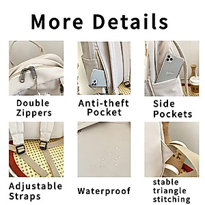 Lovely Accessories School Bag Kawaii Aesthetic Cute Back to School Backpack for Girls and Boys in 5 Colors (Black)