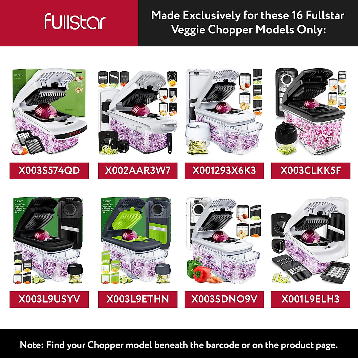 Fullstar Blade Replacement Set for Vegetable Chopper - 2pc Blade Inserts for Veggie Chopper - Big Dice Blade for Potatoes, Apples, Pears - Small Dice Blade for Onions, Tomatoes