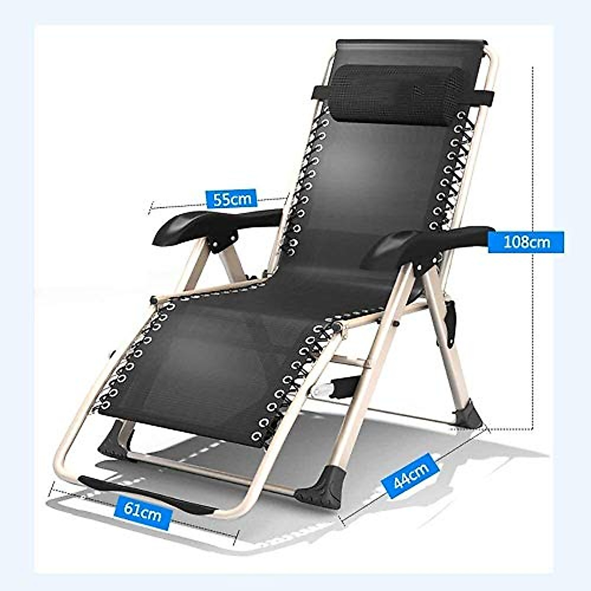 SikrEa Office Desk Chair Reclining Chairs Folding Beach Chair Outdoor Blanket Garden Bed Terrace Camping Beach Portable Lazy Lounger Chair Office Chair for Nap, Load 250 Kg Sun Lounger Chair