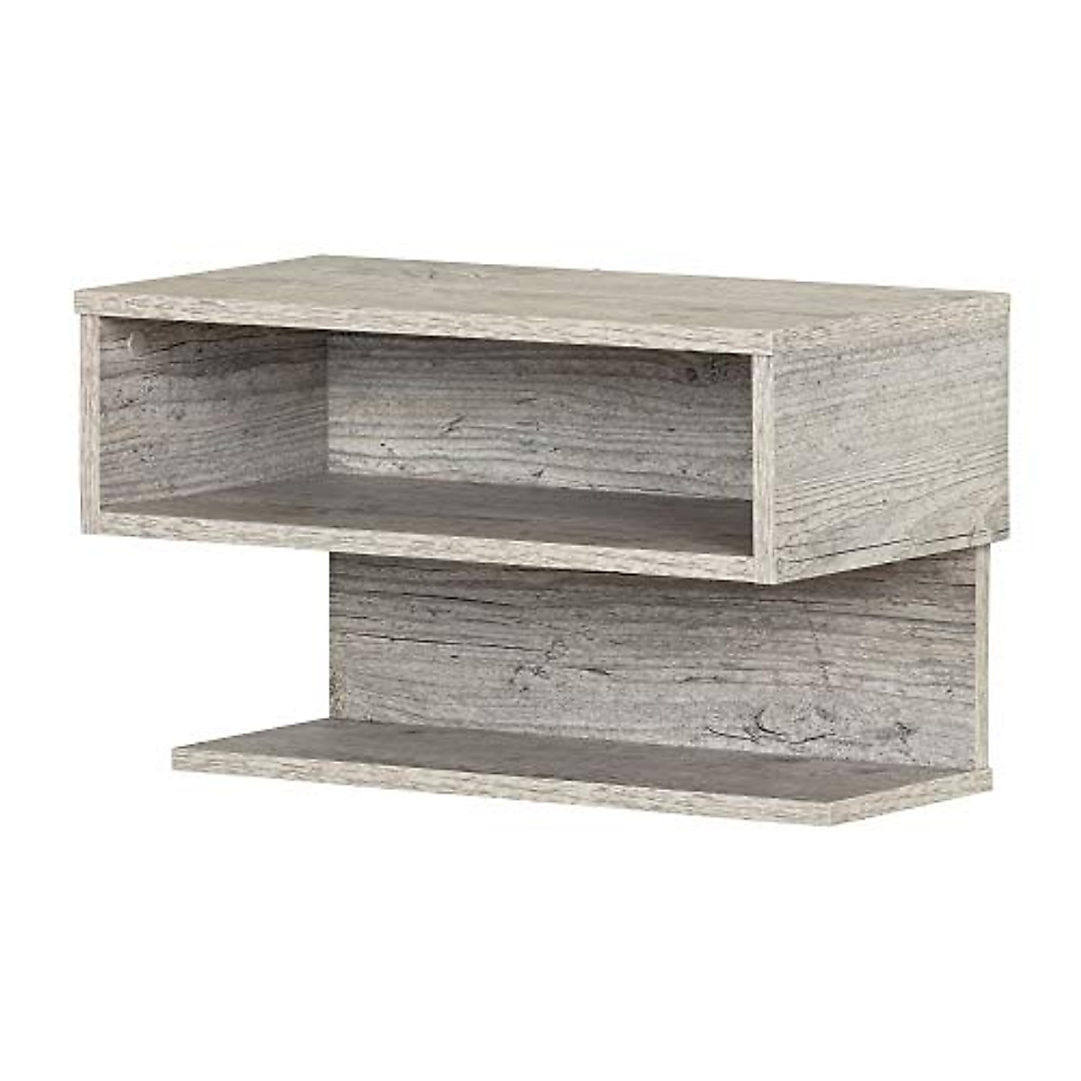 South Shore Furniture Sazena Floating Nightstand, Seaside Pine, 11.75 in x 22.25 in x 13.25 in