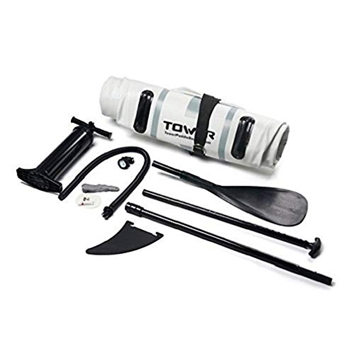 TOWER Inflatable 10’4” Stand Up Paddle Board - (6 Inches Thick) - Universal SUP Wide Stance - Premium SUP Bundle (Pump & Adjustable Paddle Included) - Non-Slip Deck (Adventurer 2-10'4")