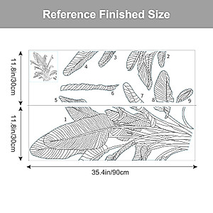 Supzone Simple Tropical Plants Wall Stickers Boho Modern Style Wall Decal Sketch Tropical Palm Leaves Wall Art Sticker for Bedroom Living Room Kitchen Sofa TV Backdrop Wall Decoration