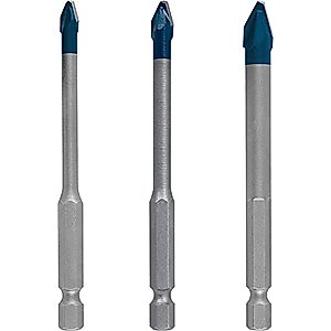 Bosch 3X Expert HEX-9 Hard Ceramic Drill Bit Set (for Hard Tiles, Soft Tiles, Ø 5-8 mm, Professional Accessory Impact Drill/Driver, Rotary Drill/Drivers)