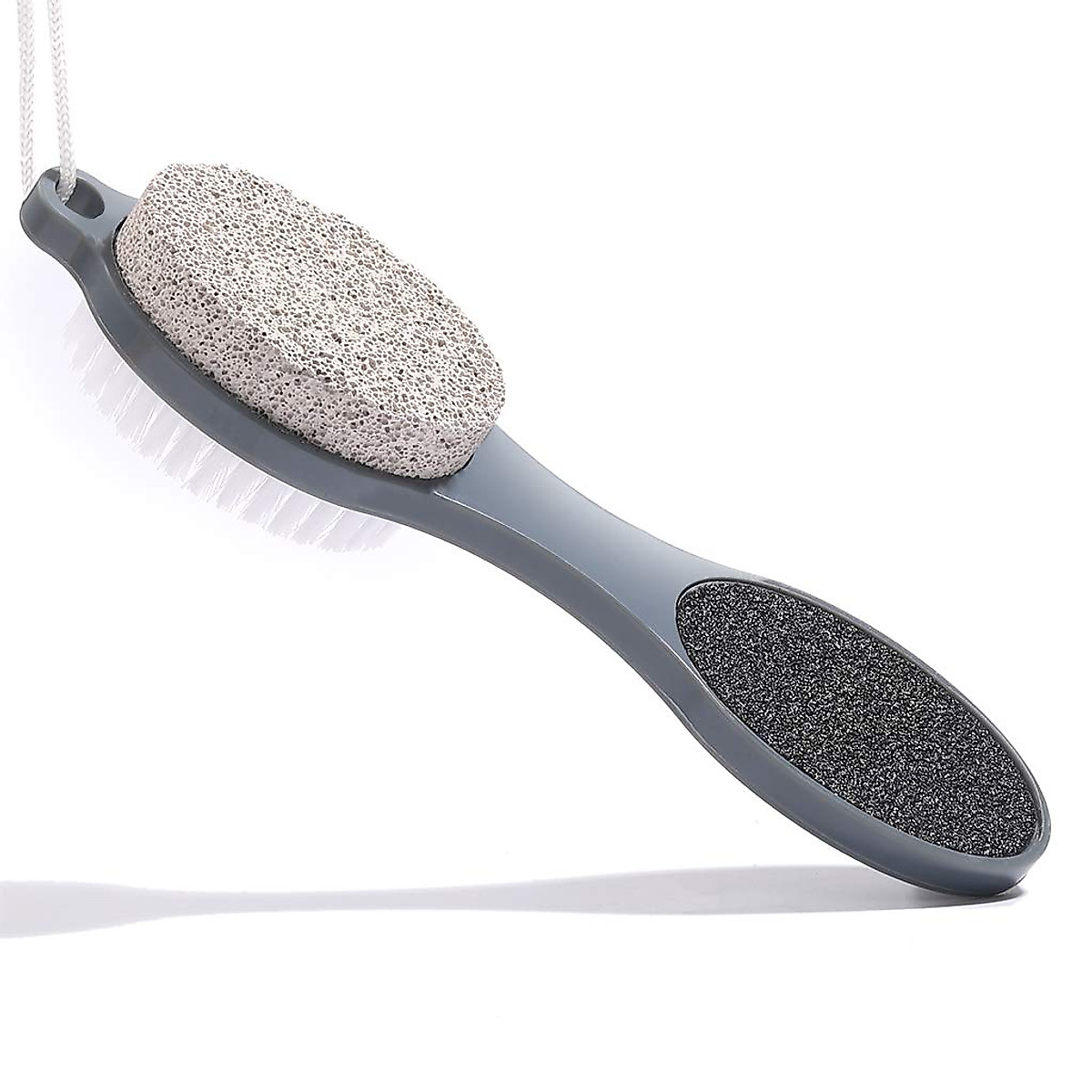 CAREHOOD Foot File Callus Remover - Multi Purpose 4 in 1 Feet Pedicure Tools with Foot Scrubber, Pumice Stone, Foot Rasp and Sand Paper for Home Foot Care (Grey Pedicure Foot File)