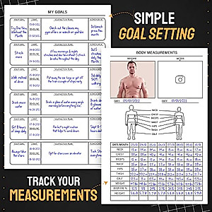 Hardcover Fitness Journal Workout Planner for Men & Women - A5 Sturdy Workout Log Book to Track Gym & Home Workouts