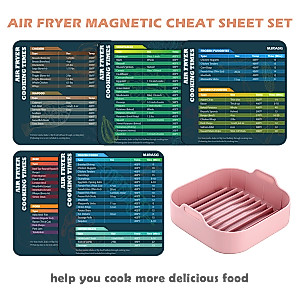 Air Fryer Liners 8 Inch Square Silicone Pot for 4-7 QT Air Fryer Accessories Food Grade Kitchen Replacement Basket Silicone Liners for Oven Microwave, No Need to Clean the Fryer, Pink
