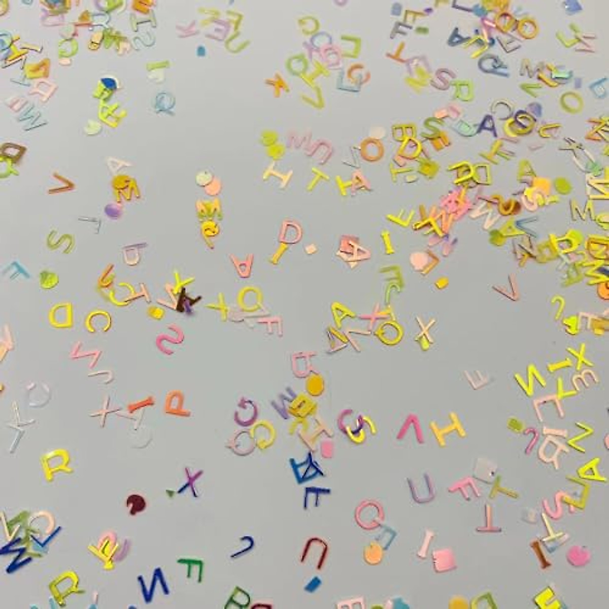 4000 Pcs 6mm Alphabet Letter Glitter Holographic PVC Confetti for Handicrafts, Nail Art, Card DIY, Wedding Bridal Shower Birthday Valentines Party Decorations (Holographic Mixed)