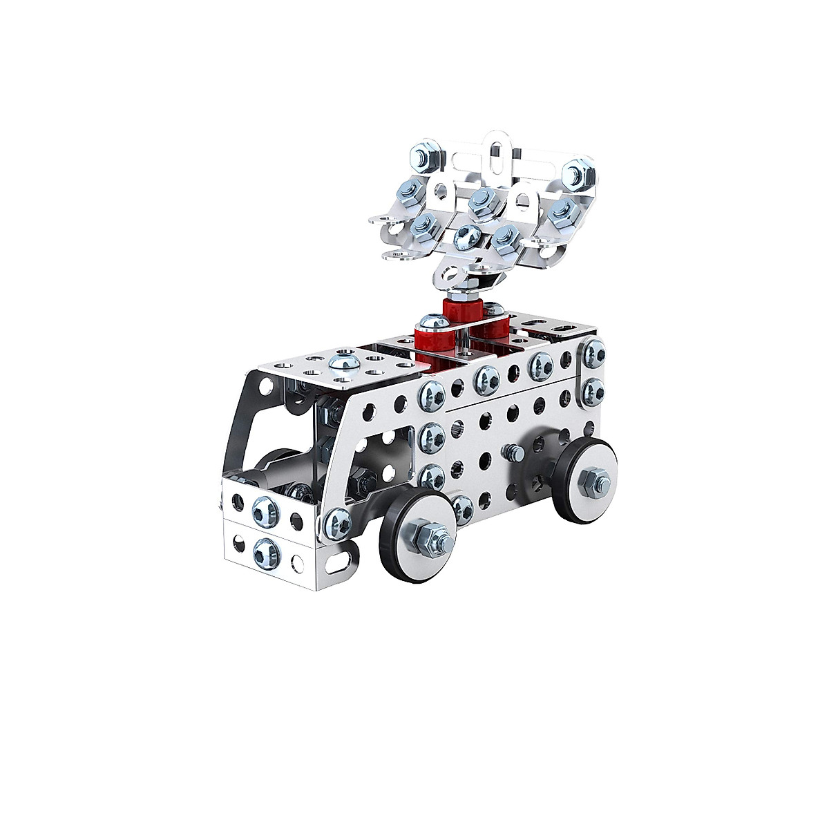 Schylling Steel Works Mechanical Multi-Model - Steel Building Set - Includes 300 Pieces, Tools, and Instructions to Make 10 Different Models - Ages 8 and Up