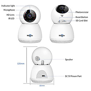 Hiseeu 【2K, Smart Motion Tracking 3MP Wireless Security Camera for Home, WiFi Pet Camera for Baby Monitor, Nanny, Dog and Cat, Phone App,360-degree, 2 Way Audio, Night Vision,Compatible with Alexa