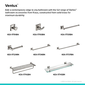 KRAUS Ventus Bathroom Toilet Paper Holder, Brushed Nickel Finish, KEA-17729BN