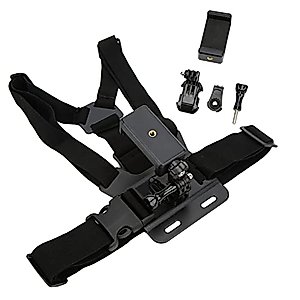 Cellphone Selfie Chest Mount, Stretchable ABS Adjustable Angle Phone Selfie Neck Holder Kit for Skiing