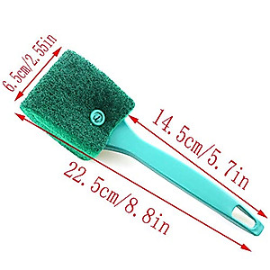 LQ Industrial 2PCS Fish Tank Cleaning Brush 2 Colors Aquarium Fish Tank Double Sided Cleaning Sponge Brush