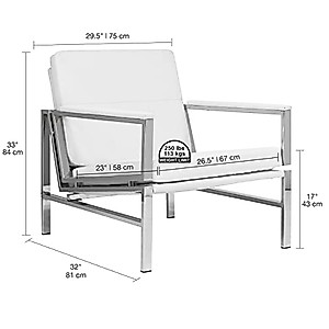 Studio Designs Home Arms, Modern Atlas Accent Chair, 250, White