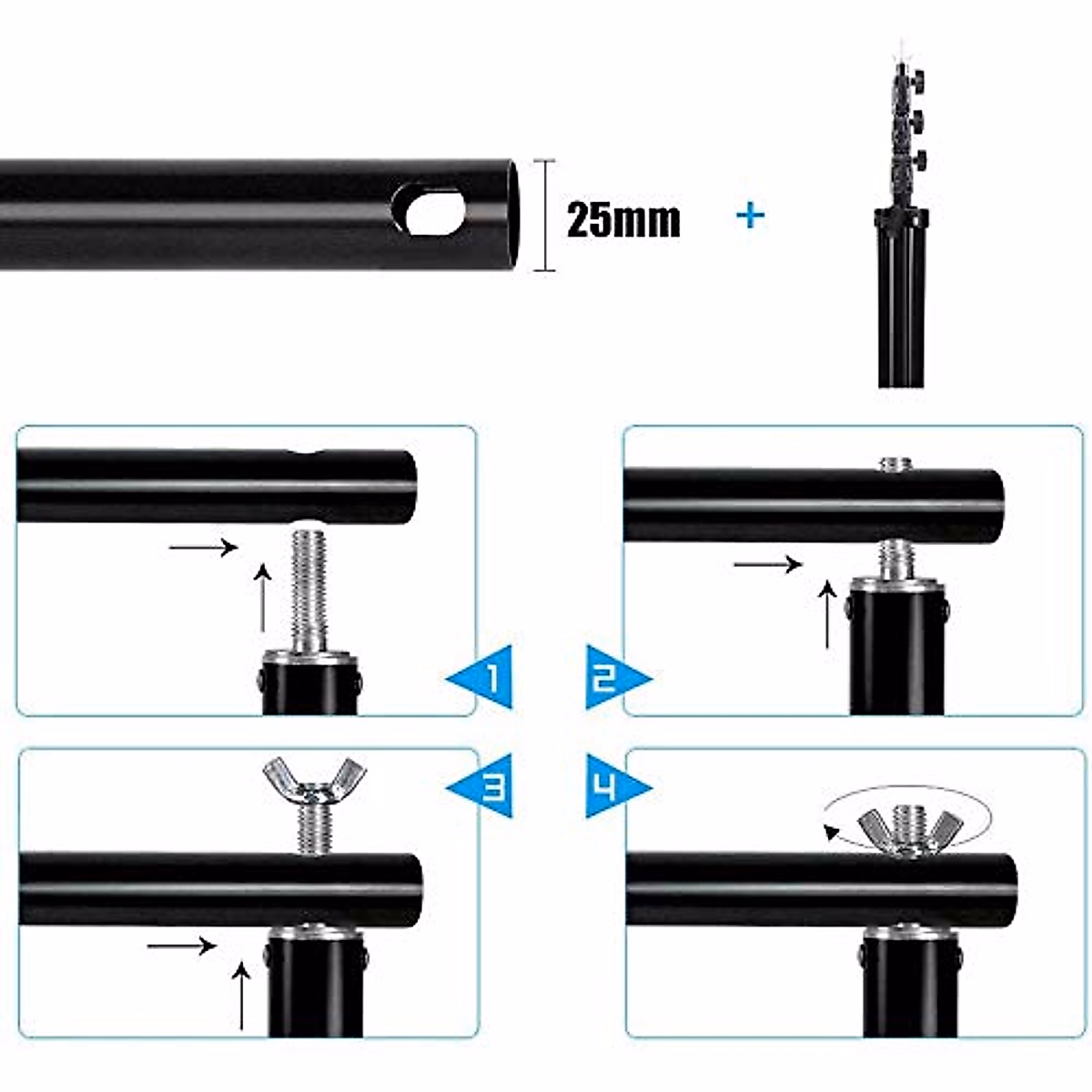 MOUNTDOG Background Stand 8.5X10ft, Backdrop Support System Kit Photo Video Studio Adjustable Heavy Duty Background Support with Sandbag & Carry Bag