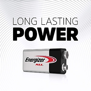 Energizer MAX 9V Batteries (4 Pack), 9 Volt Alkaline Batteries