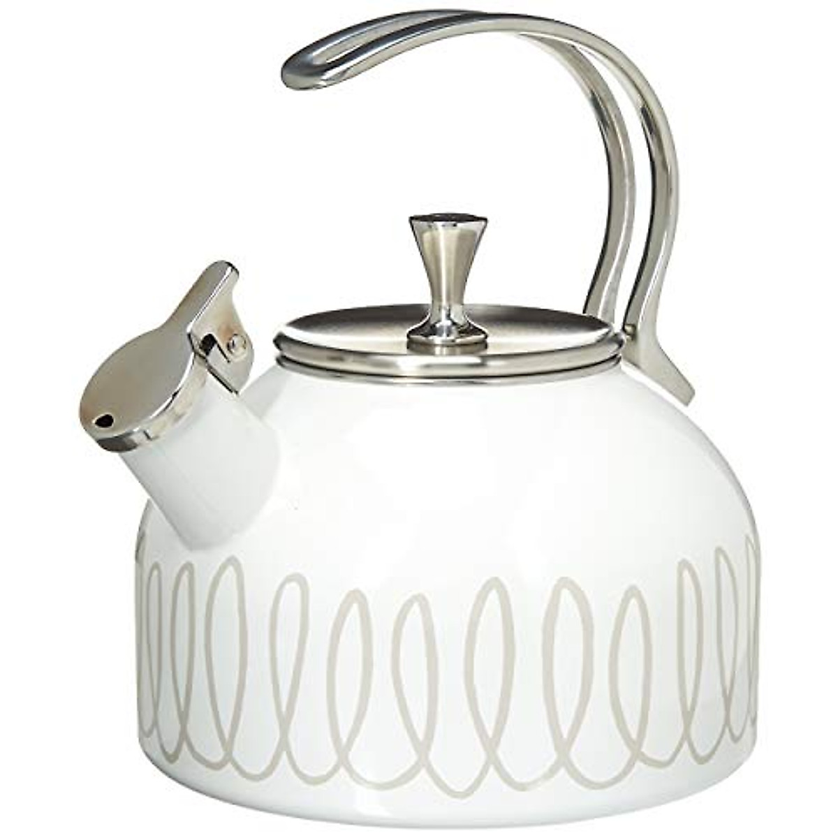 Kate Spade New York 886301 Charlotte Street Gray Metal Kettle, Grey, 2.5 qt (2.4 L)