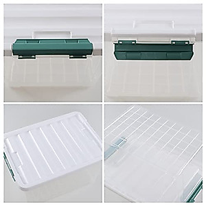 Ponpong 36 Quart Large Storage Box, Clear Plastic Latch Box, 4-Pack