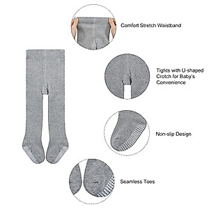 American Trends Baby Tights Non Slip Skid Baby Girl Tight Cable Knit Infant Leggings Toddler Stocking Pants 1 Pack White 6-12 Months